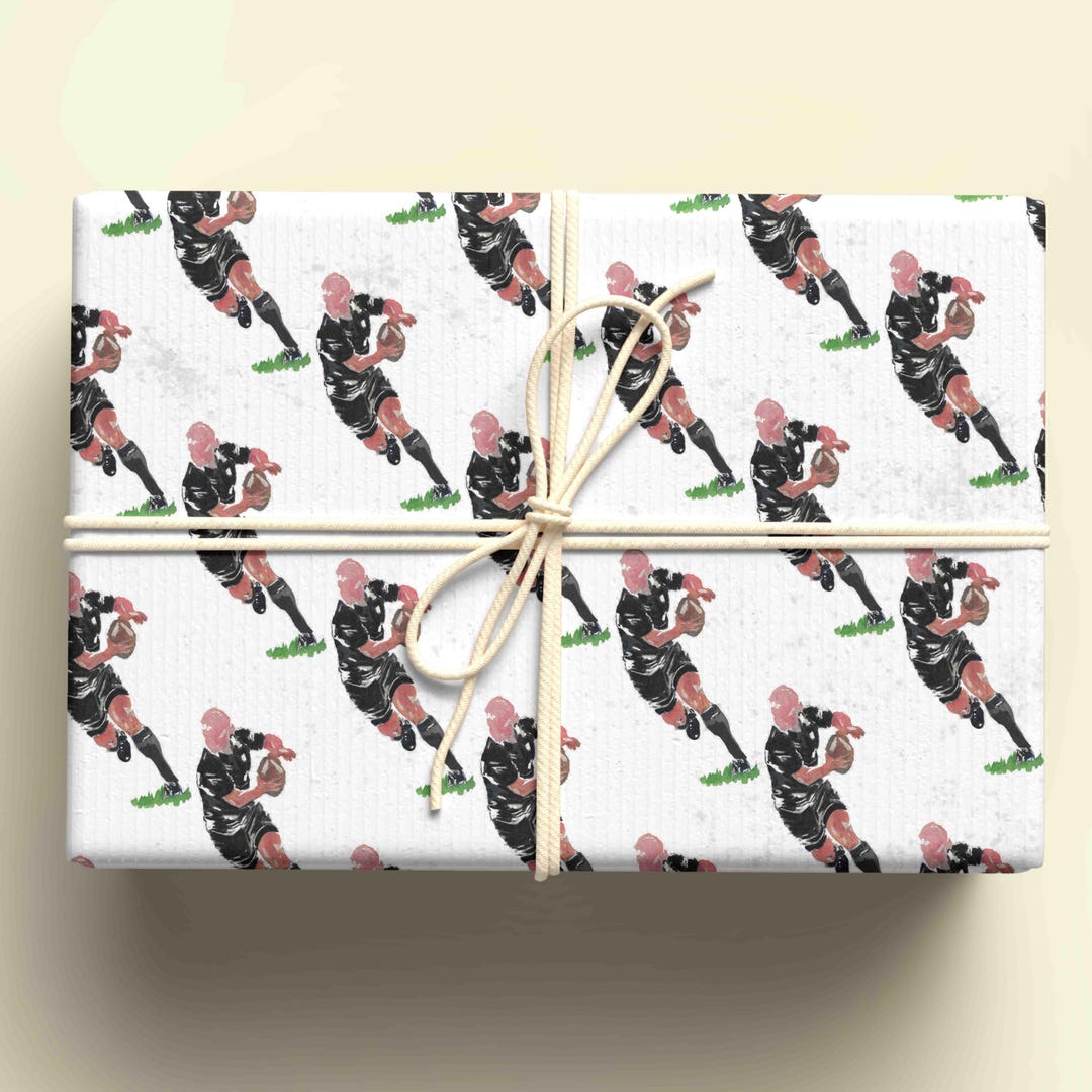 Rugby Themed Wrapping Paper, Personalised Gift Wrap - for Any Occasion ...