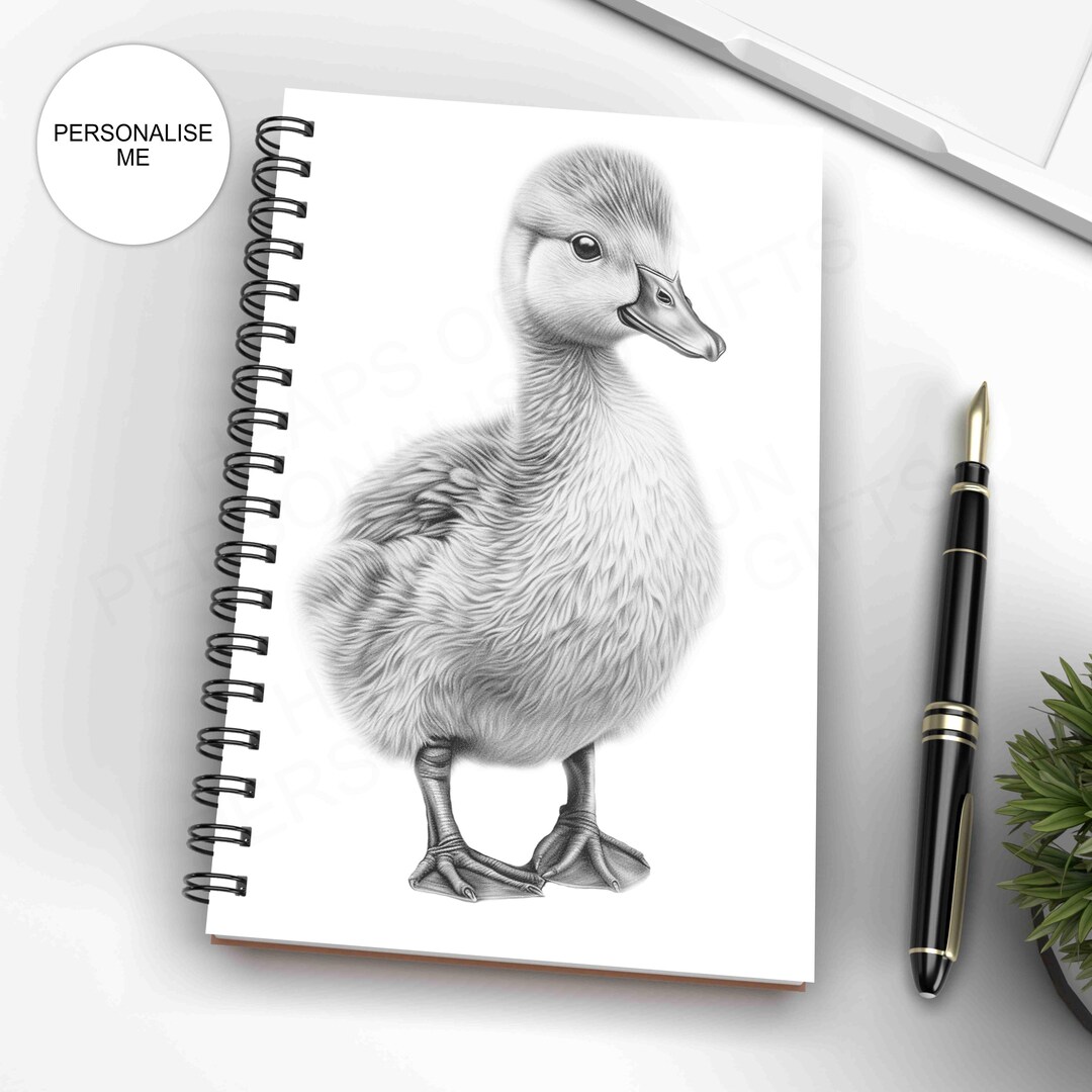 Personalised Sketchy Duck Notebook With Any Name or Message - Duck ...
