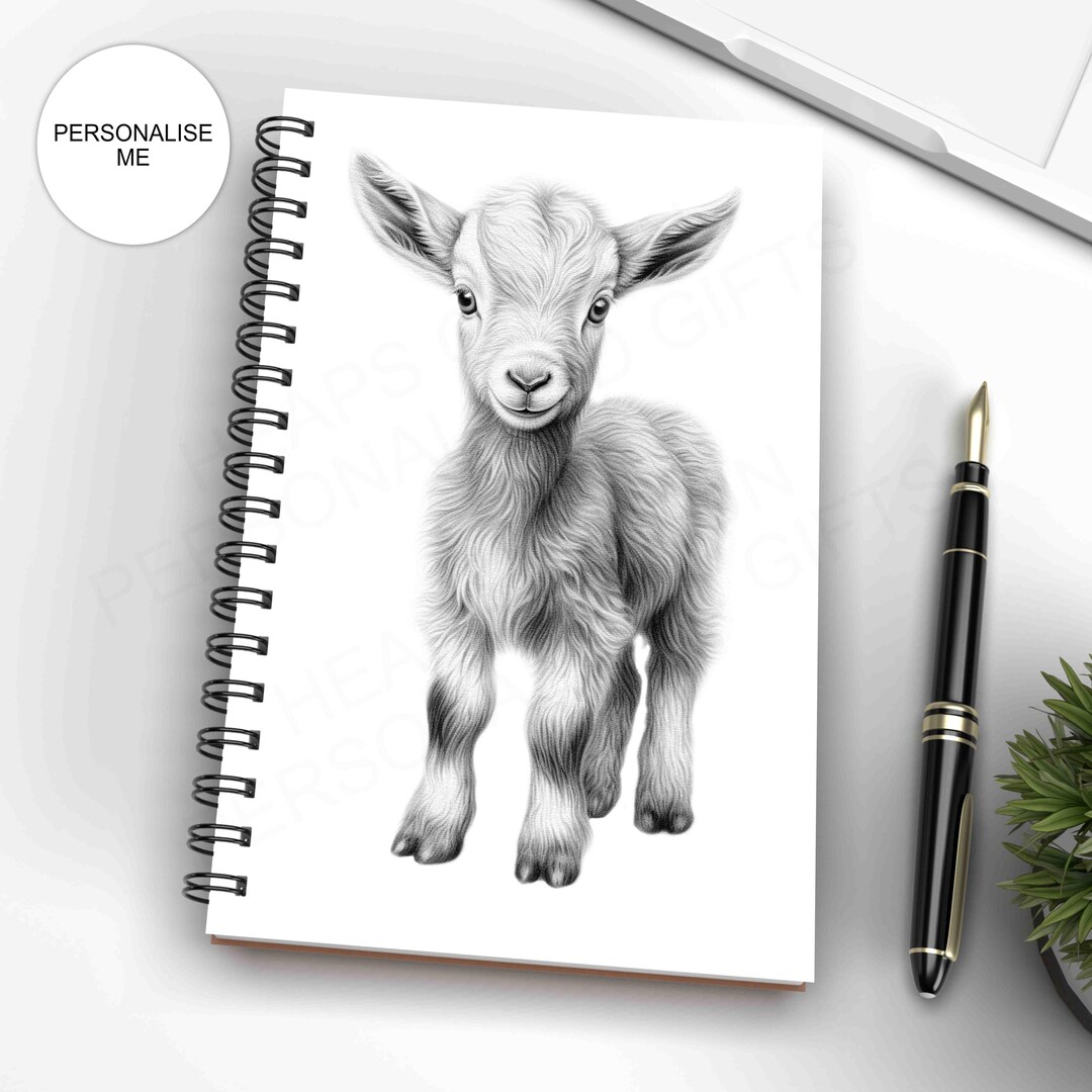 Personalised Sketchy Goat Notebook With Any Name or Message - Goat ...