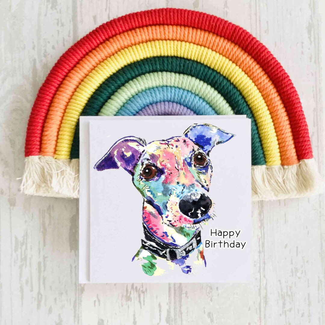 Whippet Birthday Card, Personalised Dog Card, Dog Birthday Card - Etsy UK
