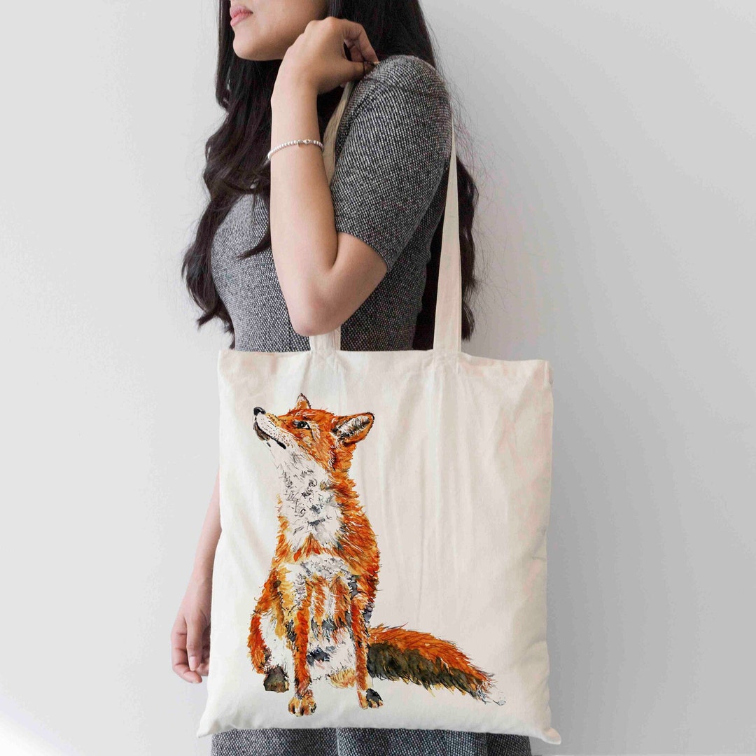 Personalised Tote Bag, Fox Tote Bag, Fox Gift, Reusable Bag - Etsy