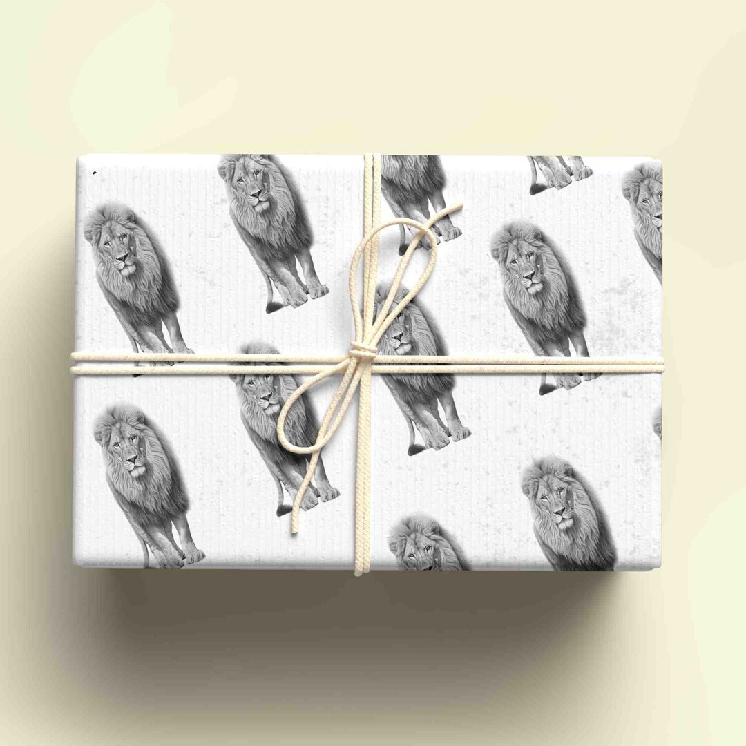 Lion Wrapping Paper, Personalised Gift Wrap, Birthday Wrapping Paper - Etsy