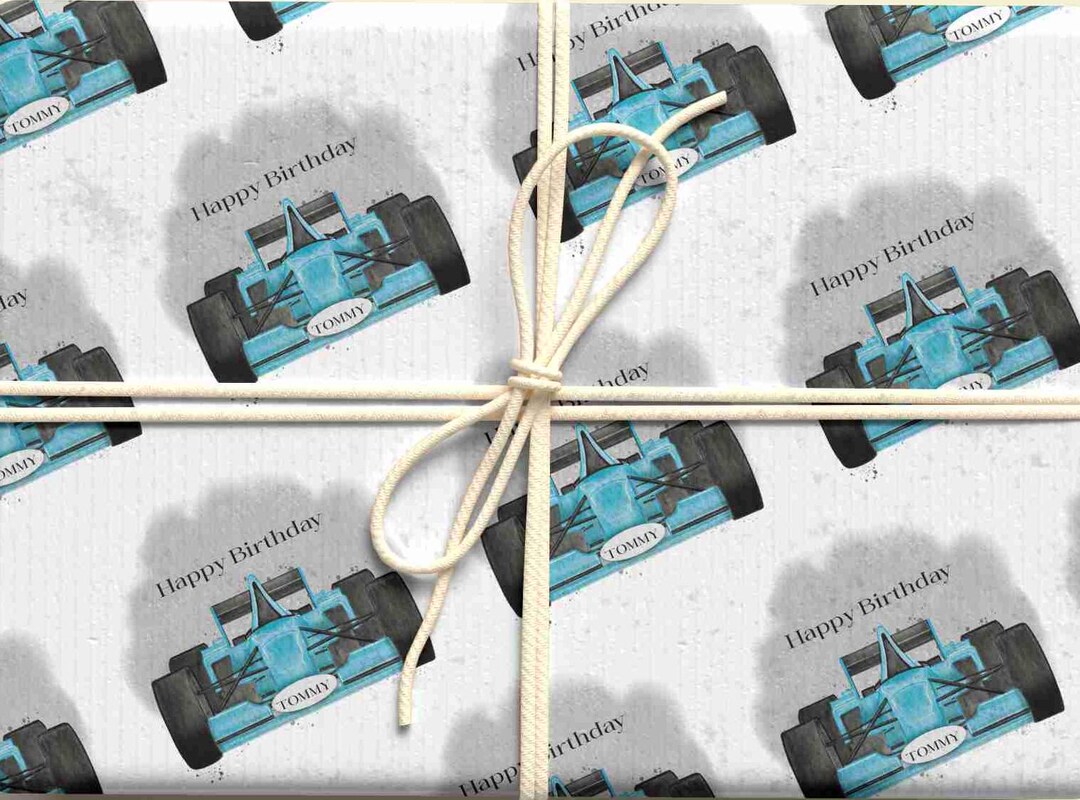 Personalised F1 Car Wrapping Paper, Multiple Colour Options A2, 1m, 2m ...