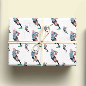 Rugby Themed Wrapping Paper, Personalised Gift Wrap, - Etsy
