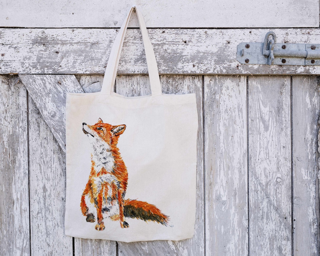 Personalised Tote Bag Fox Tote Bag Fox Gift Reusable Bag - Etsy