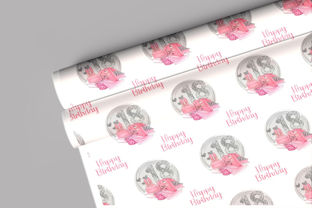 18th Birthday Wrapping Paper Personalised Gift Wrap Happy - Etsy