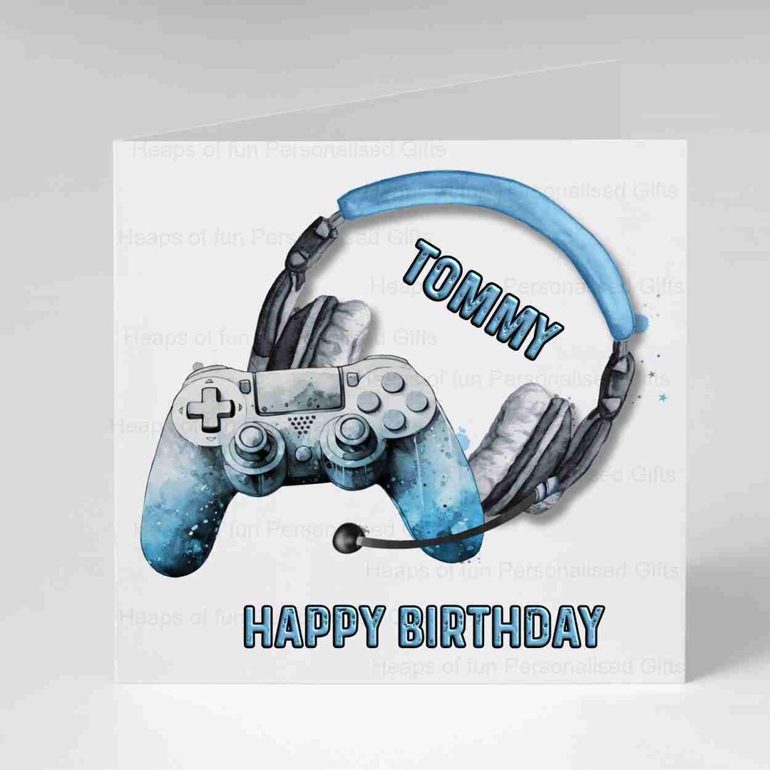 Personalised Gaming Themed Birthday Card - Custom Gamer Birthday Card ...