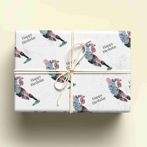 Rugby Themed Wrapping Paper, Personalised Gift Wrap, - Etsy