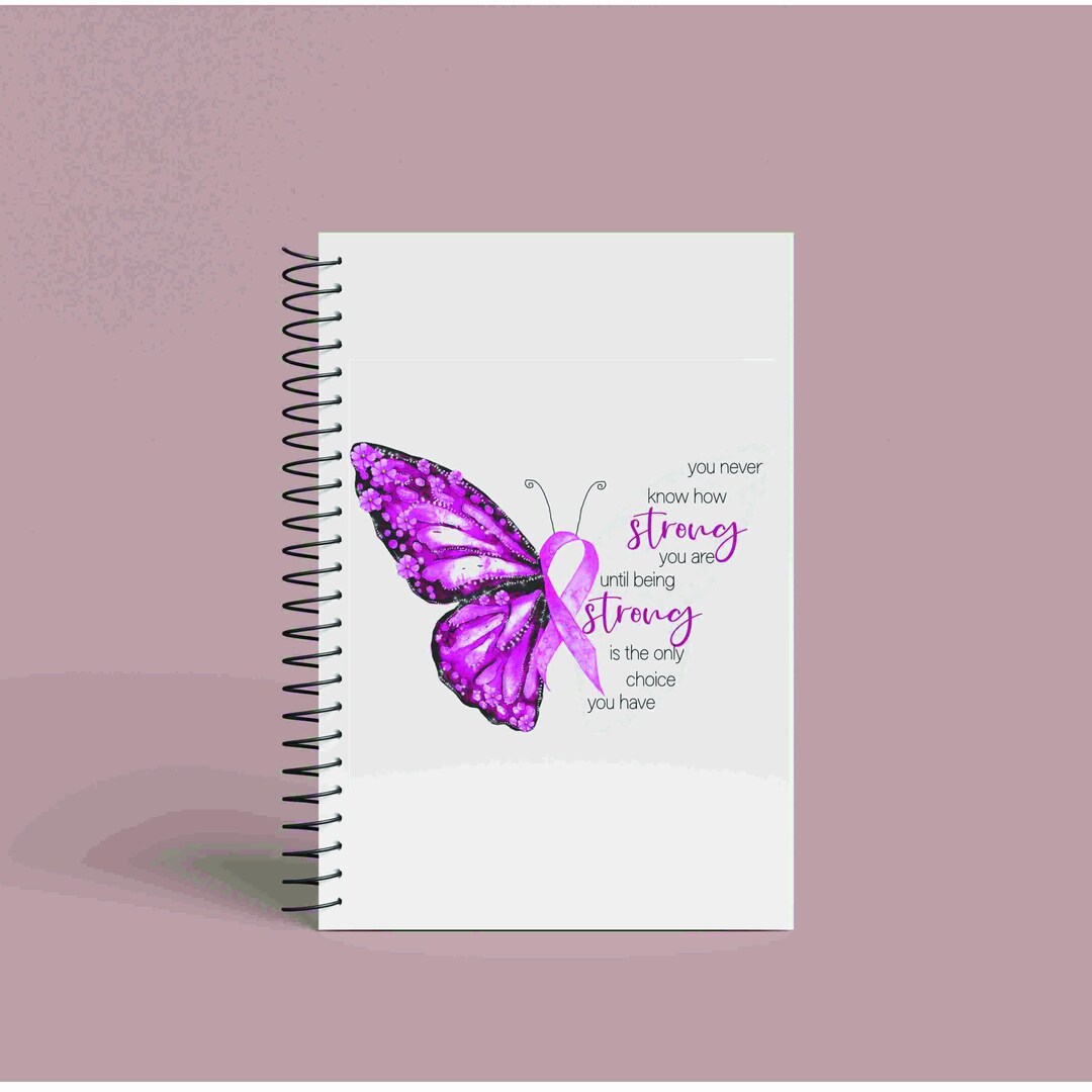 Pink Ribbon Butterfly Positivity A5 Notebook – Inspirational Journal ...
