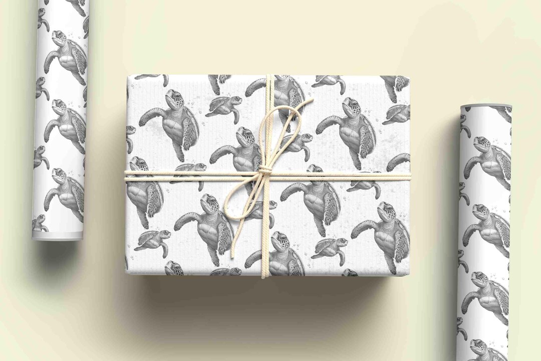 Sea Turtle Wrapping Paper - Personalised Gift Wrap - Etsy