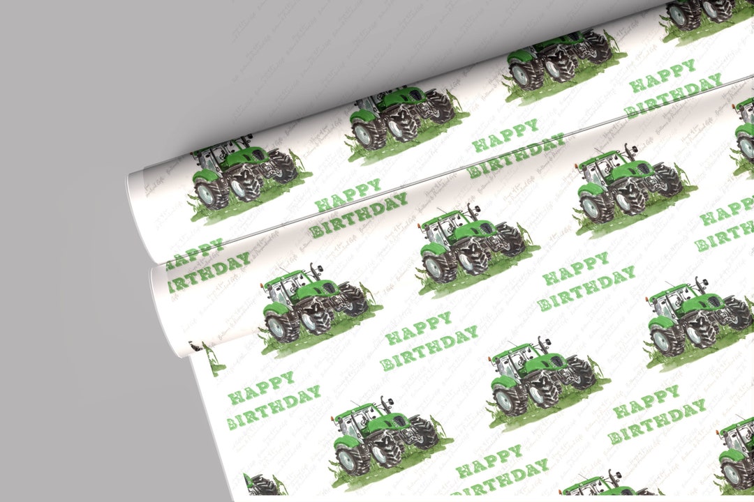Green Tractor Wrapping Paper Personalised Gift Wrap - Etsy