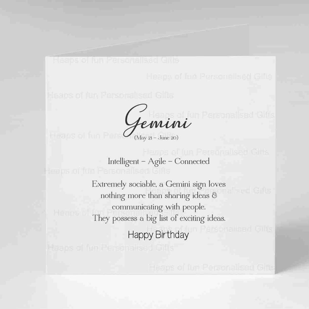 Gemini Definition Birthday Card - Custom Zodiac Star Sign Card - Etsy