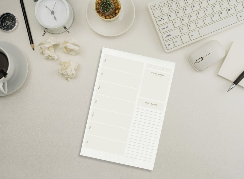 Weekly Undated Printable Planner, Simple Modern Weekly Schedule, Letter ...