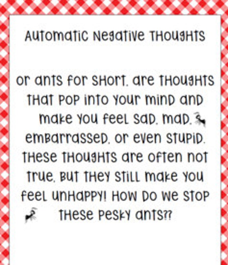 Automatic Negative Thoughts Workbook - Etsy
