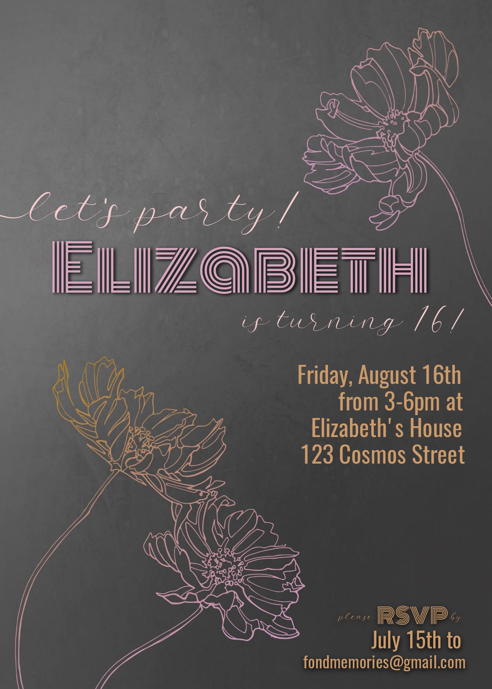 Cosmos Birthday Party Invitation Template - Etsy Australia