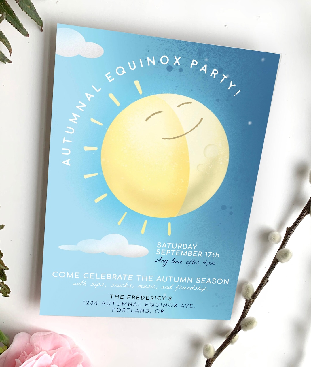 Night Meets Day Autumnal Equinox Party Invitation - Etsy