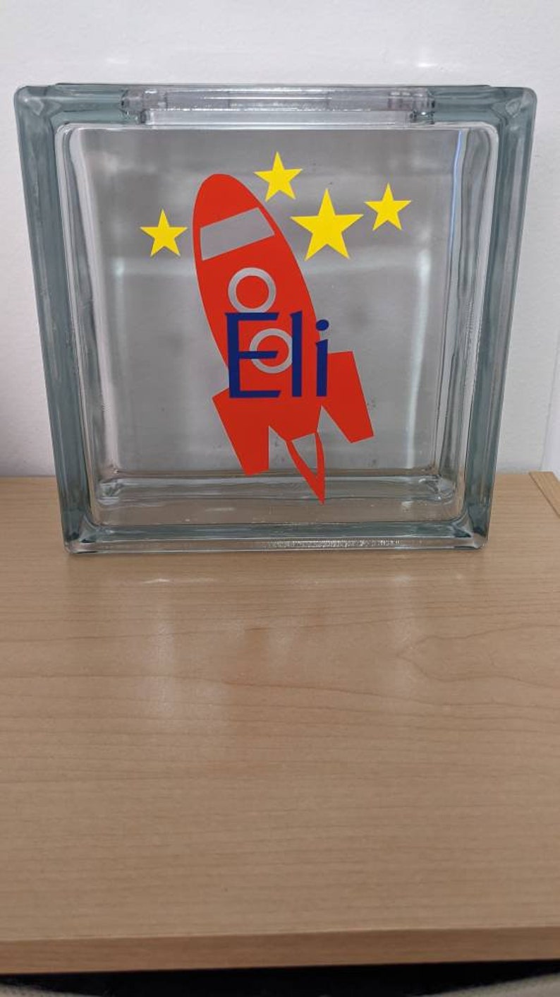 Personalized Spaceship Piggy Bank. Kids Gift. Kids Birthday Gift. Glass ...