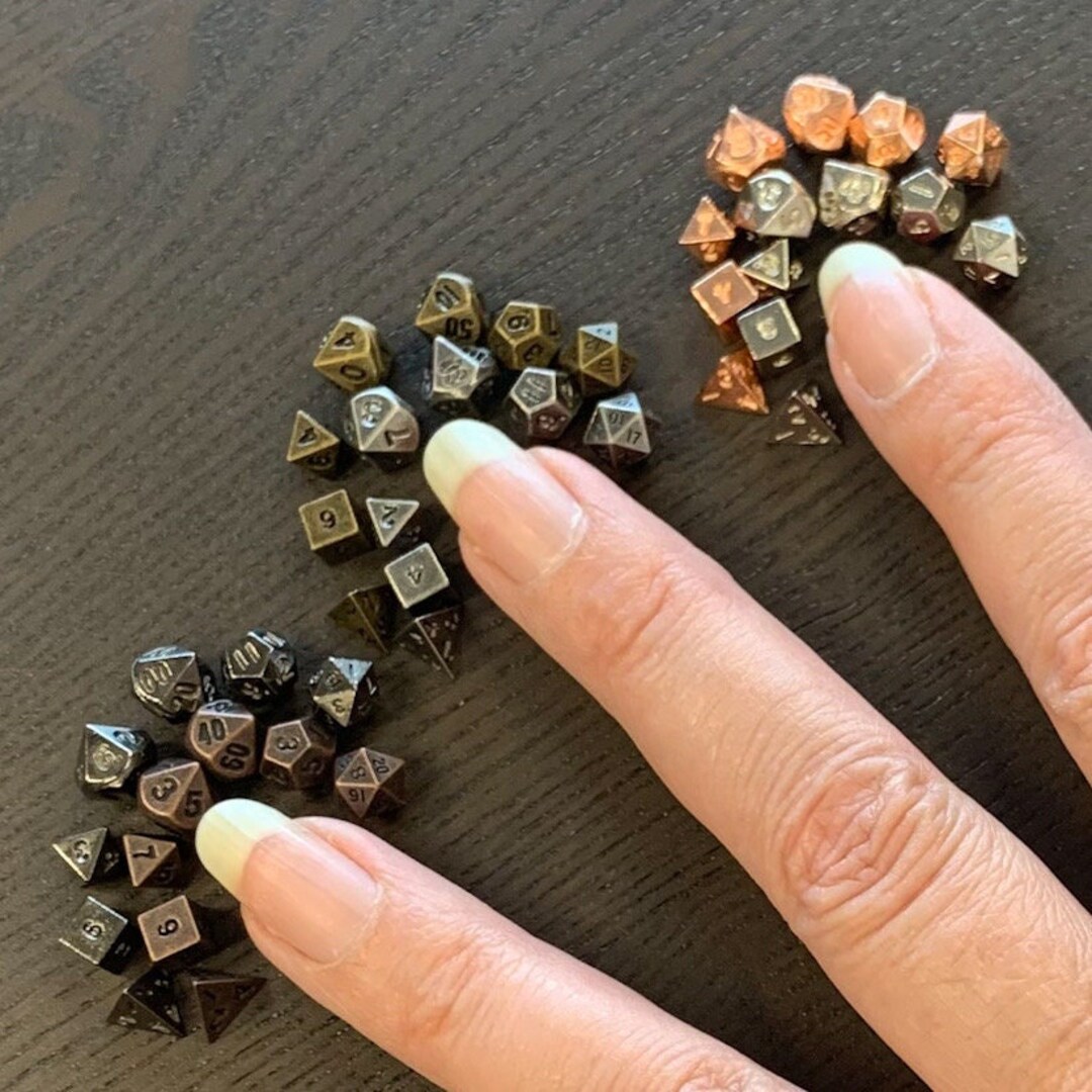 7-die Metal Micro Dice Set for D&D Dungeons and Dragons Polyhedral RPG ...