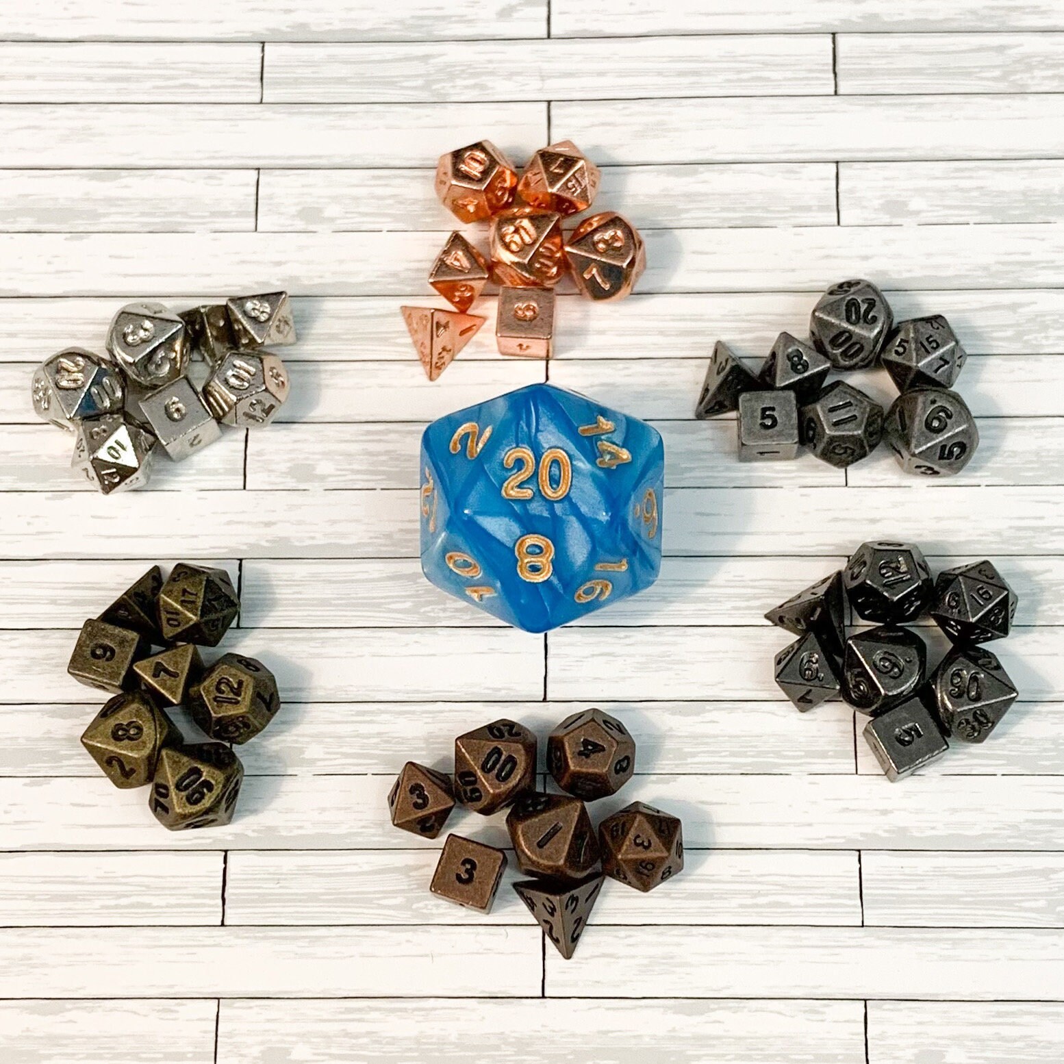 7-die Metal Micro Dice Set for D&D Dungeons and Dragons - Etsy