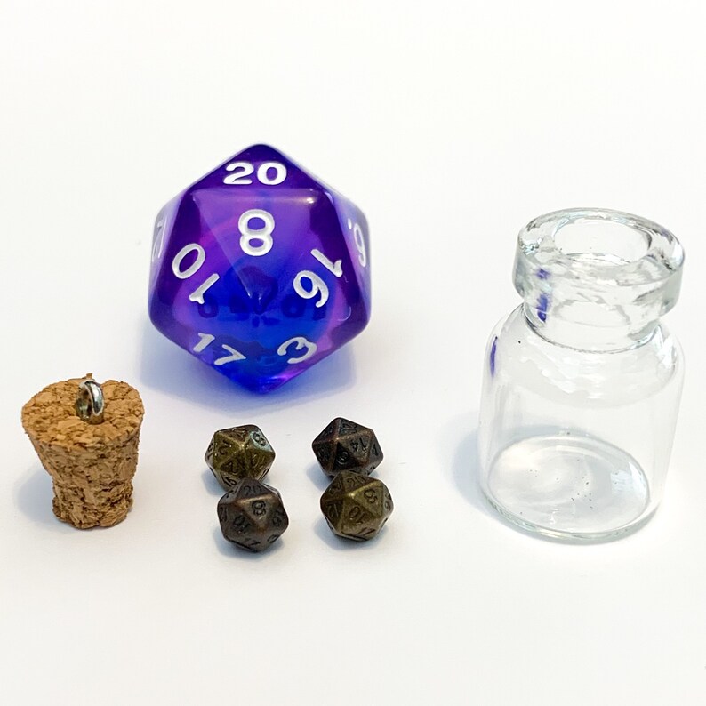 Tiny Dice Jar With Four 5mm Metal D20s Dnd Dice RPG Dice - Etsy