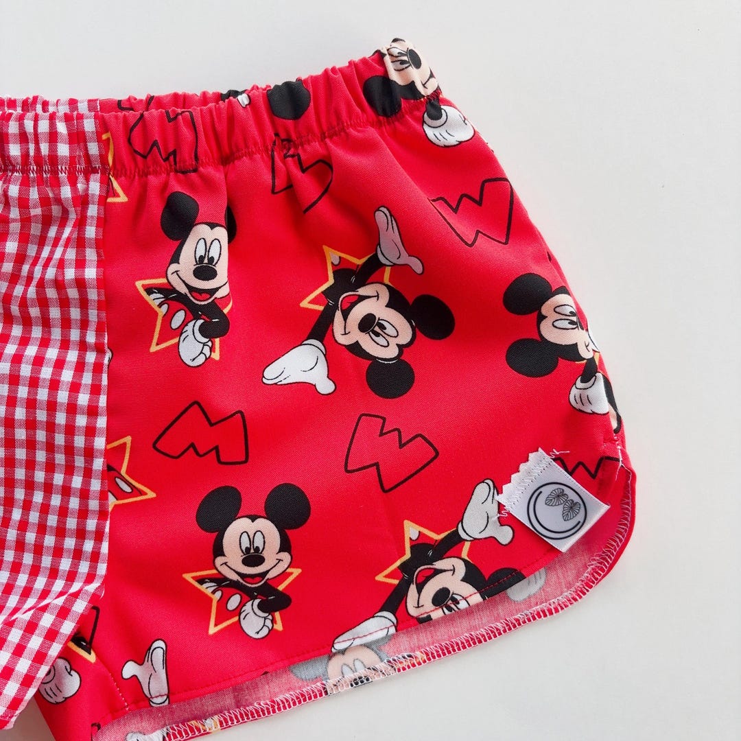 18M Gingham Mickey Vintage Cut Keiki Shorts - Etsy