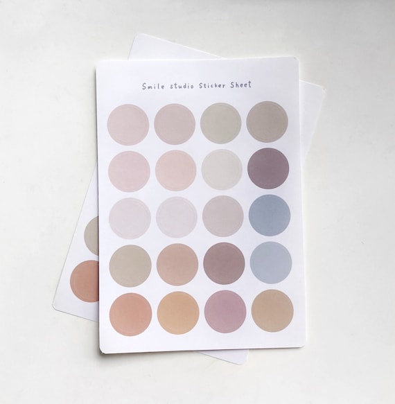 Aesthetic Pastel Circle Sticker Sheets Planner Stickers Bullet Journal ...