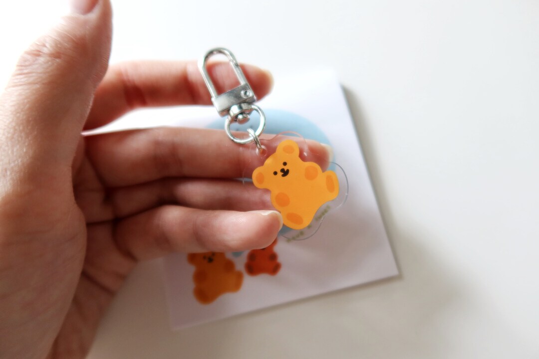 Smile Bear Keychain | Cute Charm Accessory, Airpods Keychain, Kawaii ...