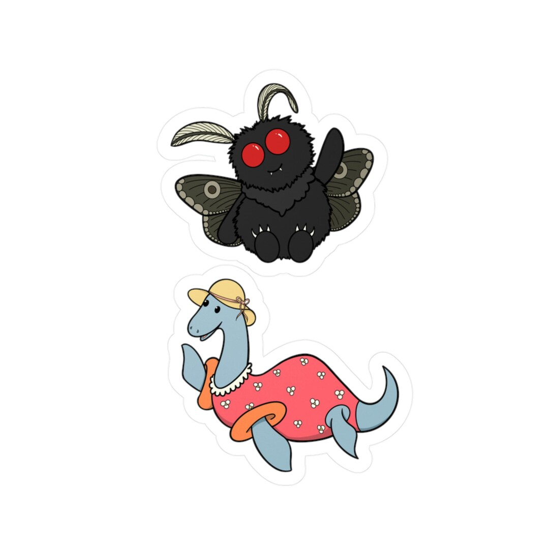 Cryptid Stickers / Baby Mothman and Nessie/ Kiss-cut Vinyl Decals - Etsy