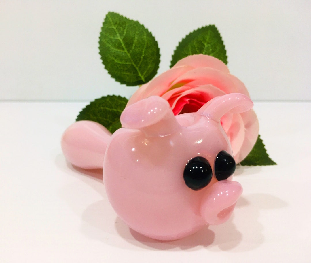 4-inch Handcrafted Pink Glass Pig Tobacco Smoking Hand Pipe - Etsy