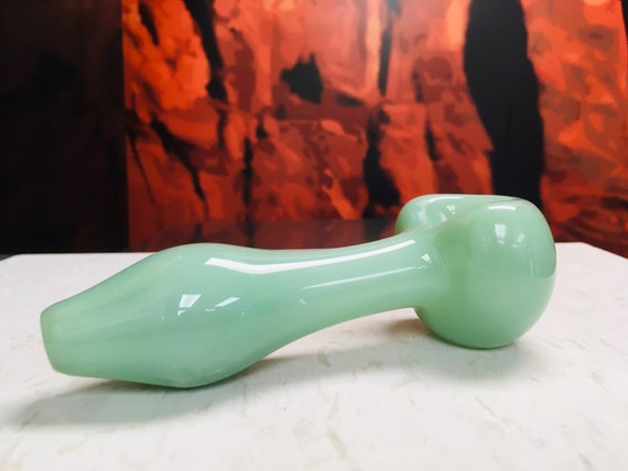 5 Jade Glass Pipe Handmade TOBACCO Smoking Hand Pipe | Etsy