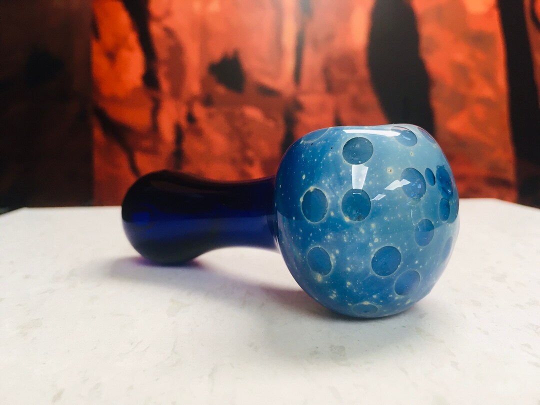 4 Cobalt Blue Glass Pipe Handmade TOBACCO Smoking Hand Pipe, Glass Pipe ...