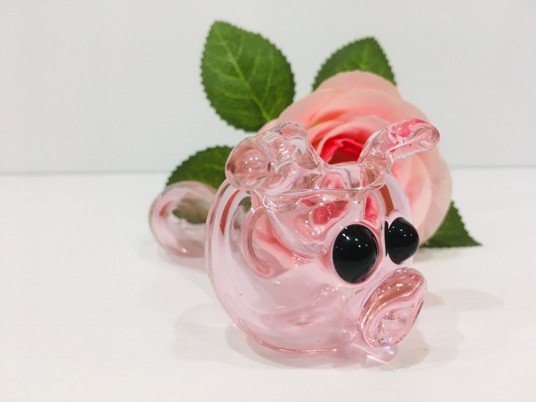 4-inch Handcrafted Pink Glass Pig Tobacco Smoking Hand Pipe - Etsy