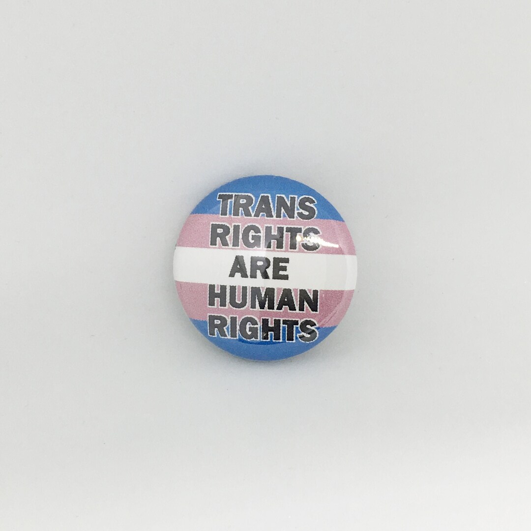 Trans Rights Are Human Rights transgender Flag 1 Pin, Zipper Pull or ...