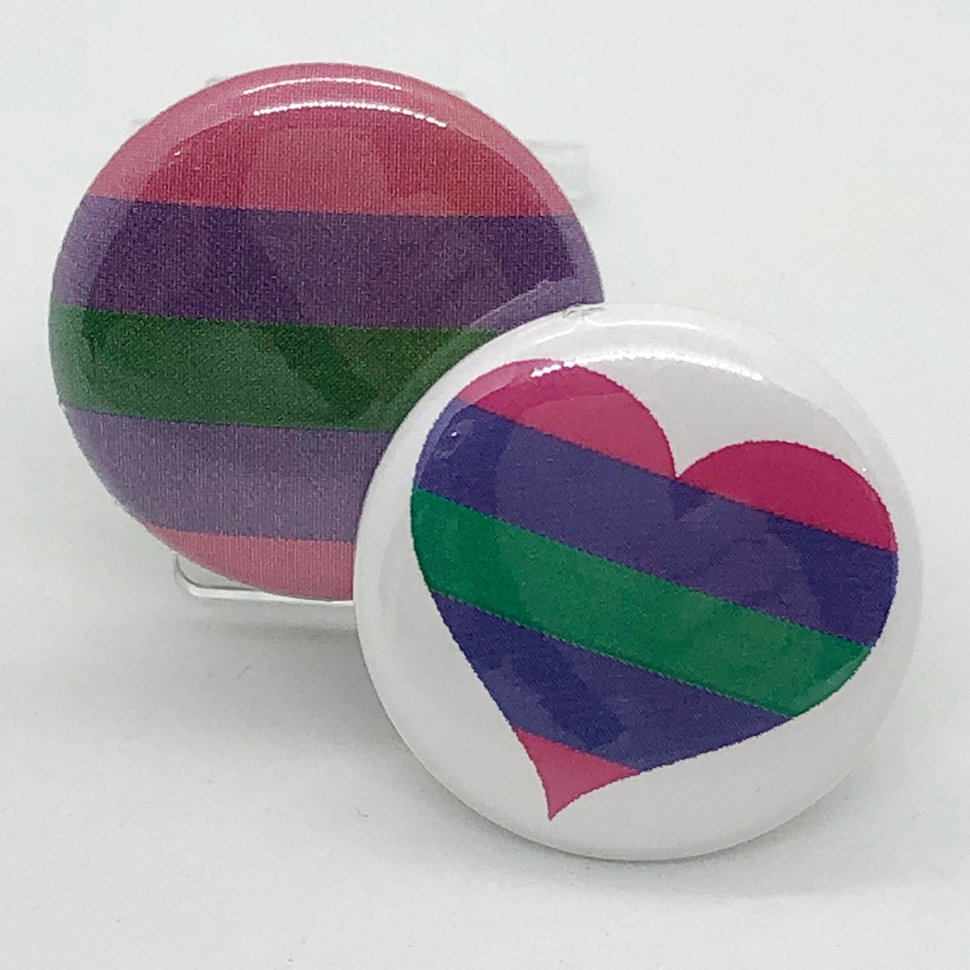 Trigender Flag or Heart 1 Inch Pin or Keychain or Zipper Pull-magnets ...