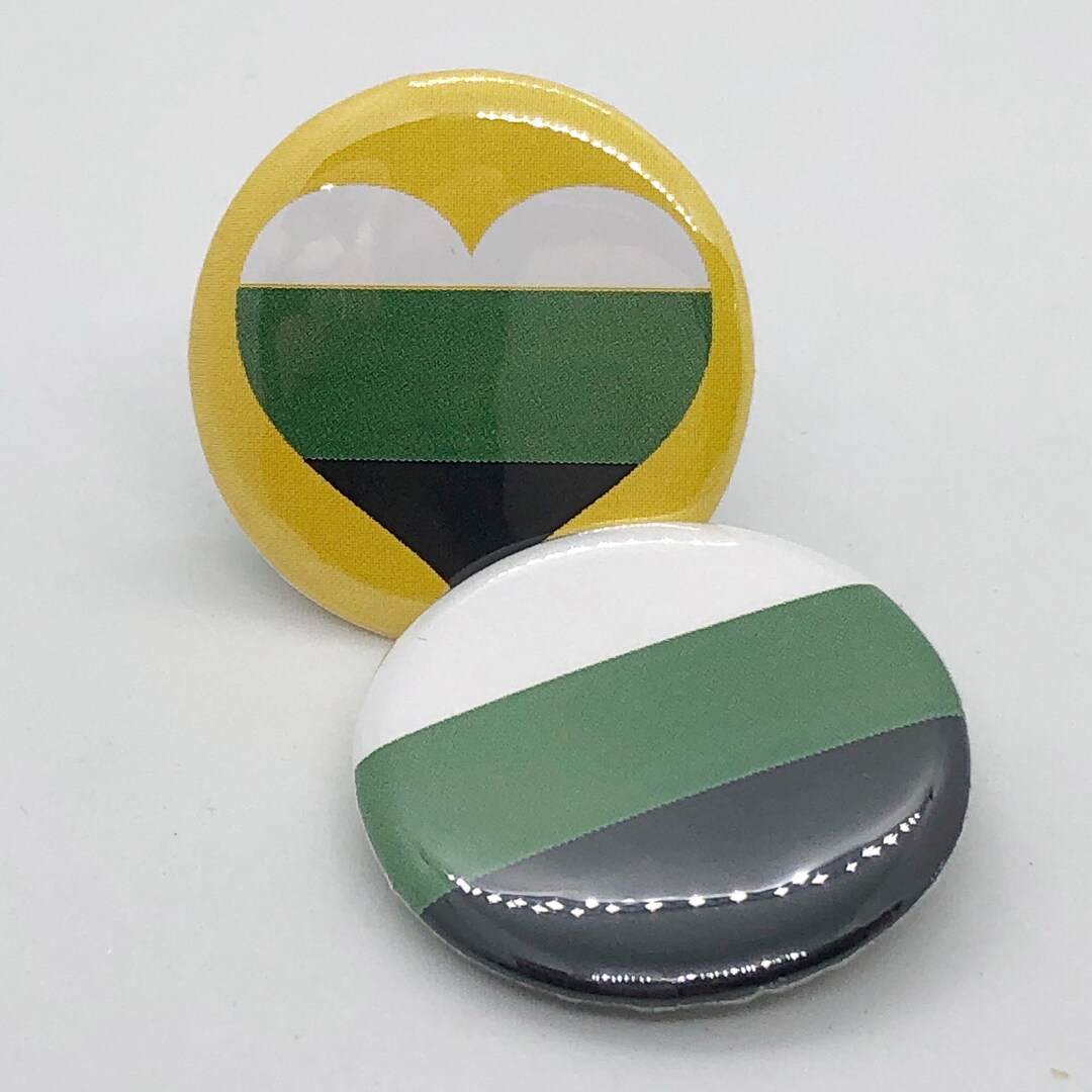 Neutrois Flag or Heart - 1 1/4 Inch Pin or Magnet or Keychain or Zipper ...
