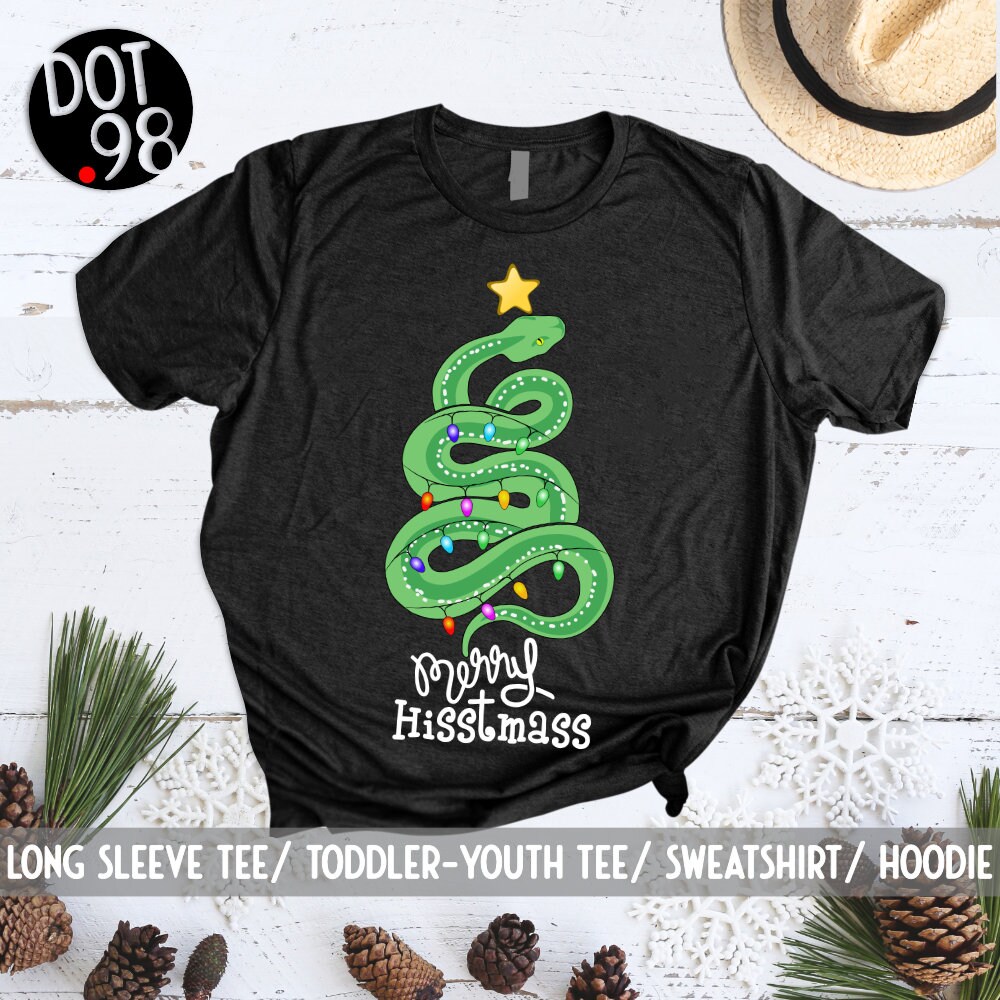 Funny Merry Hisstmass Shirt/ Green Python Snake Christmas Tree | Etsy