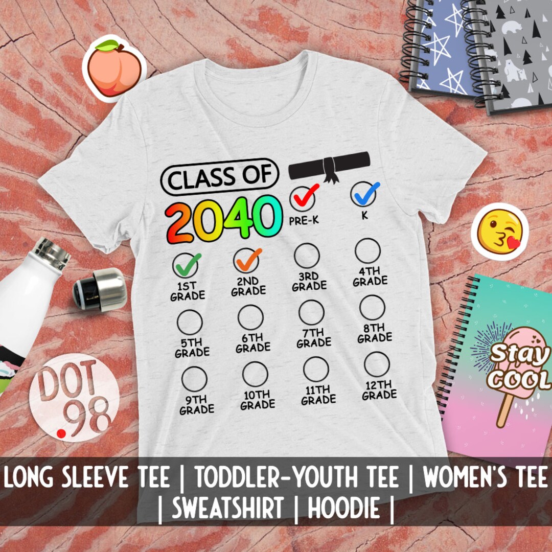 Class of 2040 Shirt Check Mark Space Graduation 2040 Tshirt - Etsy
