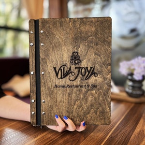 Wooden Menu Folder A4, Letter, A5, 8.5x5.5, Engraved Menu Holder ...