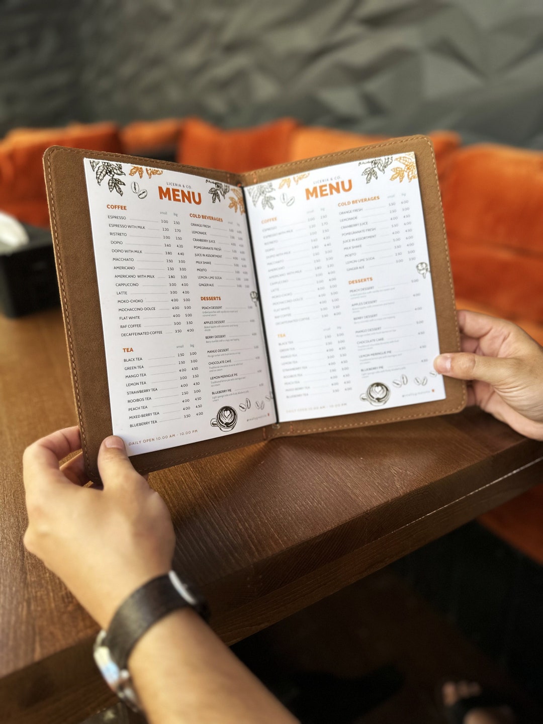 Leather Menu Cover, Restaurant Menu Cover, Cafe Bar Menu Covers, Menu ...