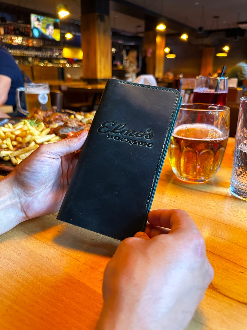 Bill Holder, Leather Bar Check Holder, Custom Leather Receipt Holder ...