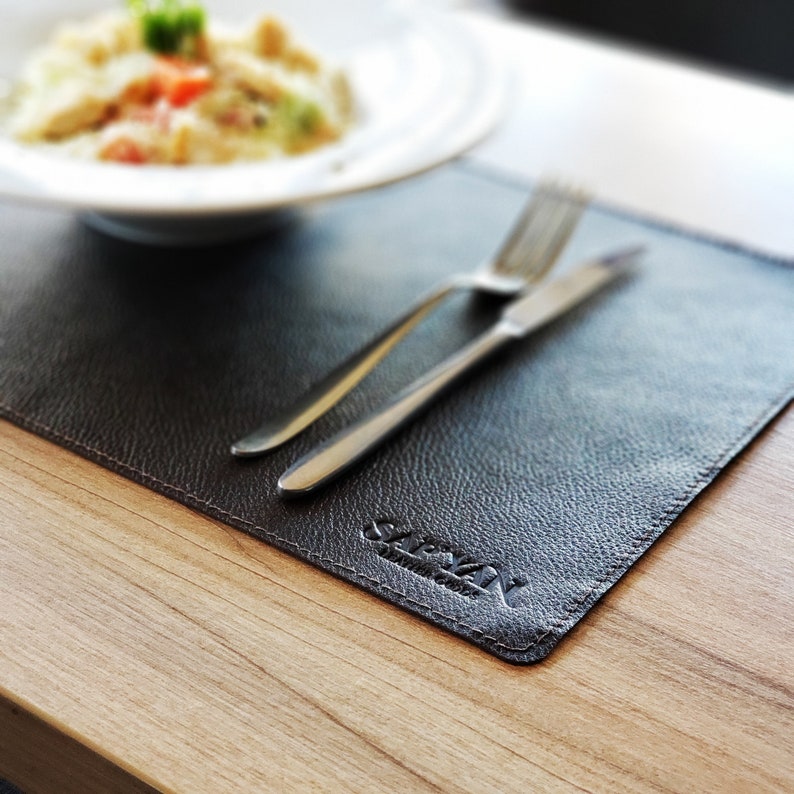 Leather Placemats Square Place Mats for Dinning Table Cafe - Etsy
