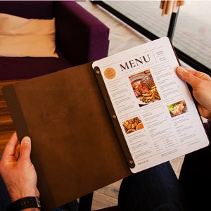 Leather Wine List Menu, Menu Holder With Embossing, Restaurant Menu ...