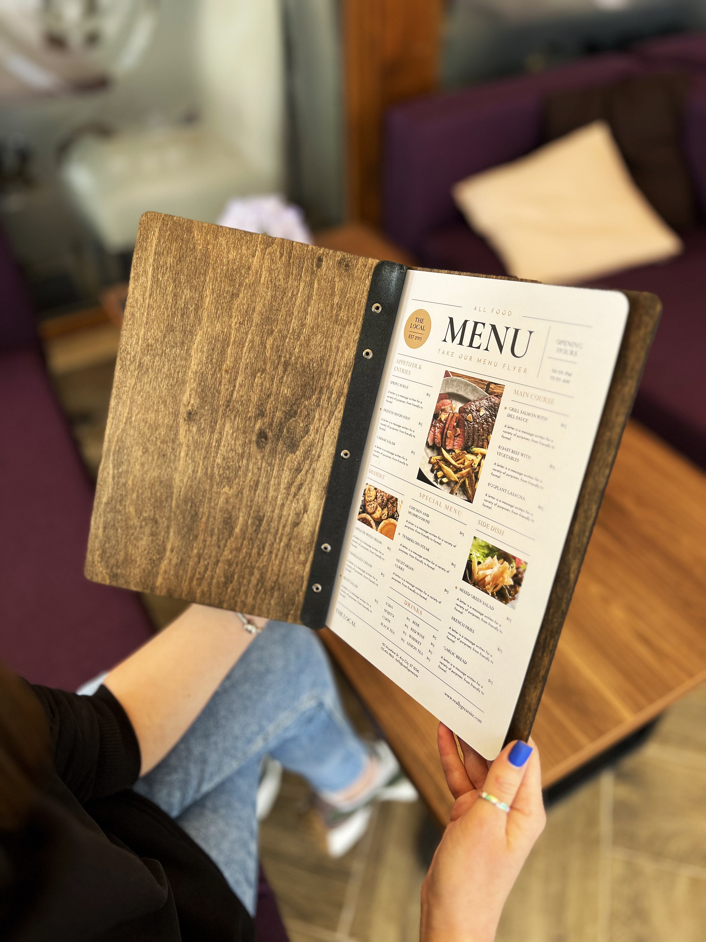 Wooden Menu Folder A4 Letter A5 8.5x5.5 Engraved Menu - Etsy Australia