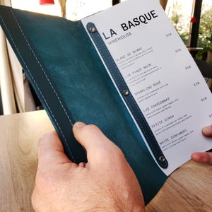 Leather Wine List Menu, Menu Holder With Embossing, Restaurant Menu ...