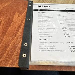 Wooden Menu Foldera4 Fastened on Leather Strap, Engraved Menu Holder ...