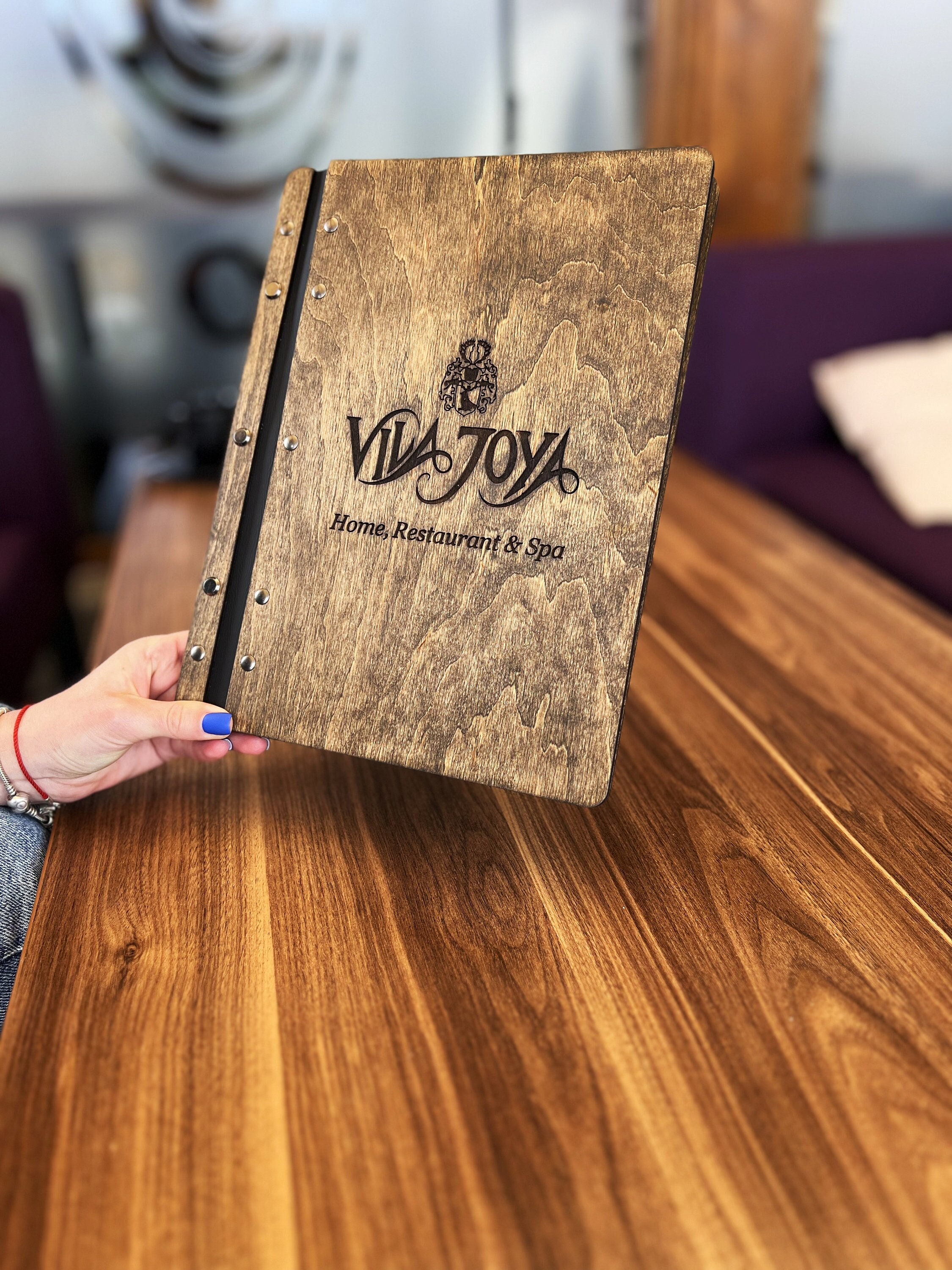 Wooden Menu Folder A4 Letter A5 8.5x5.5 Engraved Menu - Etsy