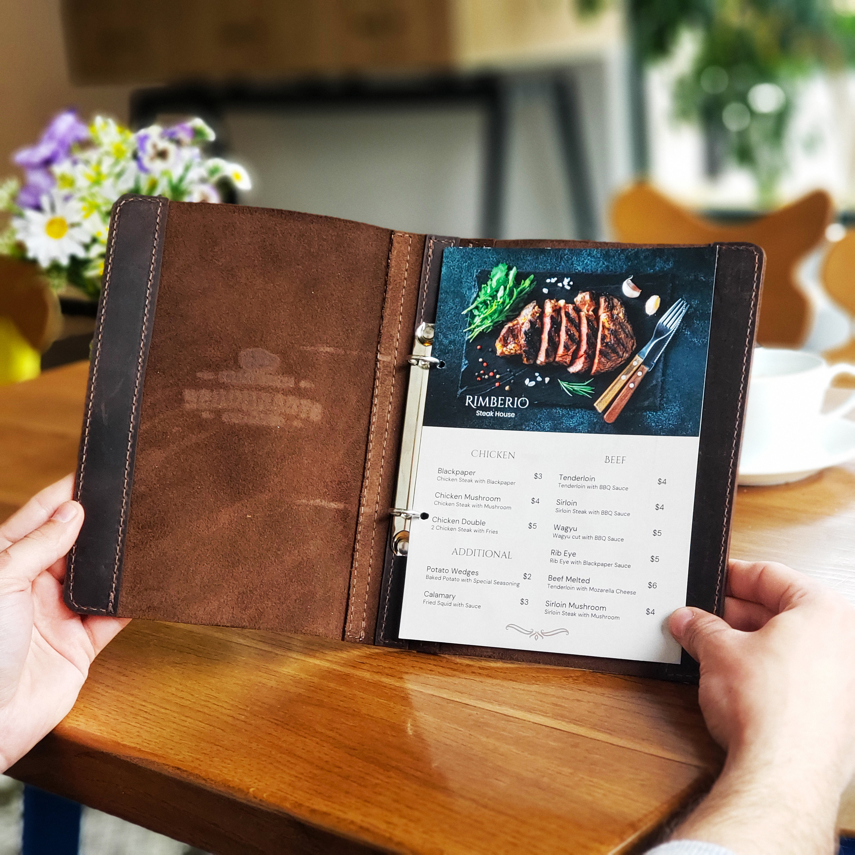 Menu Cover, Menu Holder, Leather Menu Cover, Restaurant Menu Cover ...