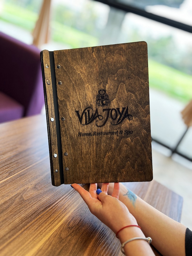 Wooden Menu Folder A4, Letter, A5, 8.5x5.5, Engraved Menu Holder ...
