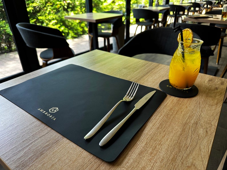 Leather Placemats +coaster, Square Place Mats for Dinning Table ...