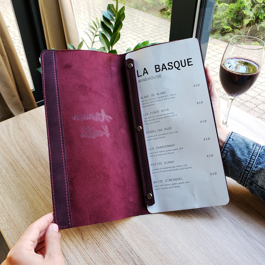 Leather Wine List, Leather Menu Cover, Restaurant Menu Cover, Cafe Bar ...
